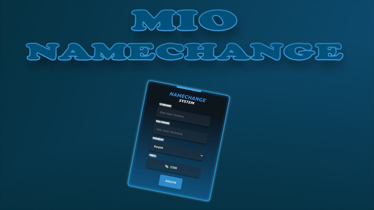 FIVEM & ESX | MIO Namechange Script | FREE | mio_namechange - YouTube