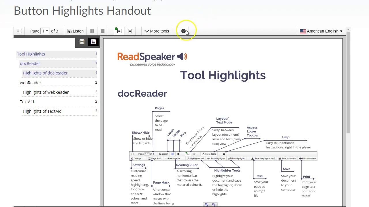 ReadSpeaker docReader Saving Documents - YouTube