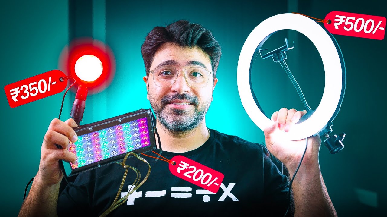 3 Cinematic Video Lights under ₹500 | Budget YouTube Lighting Setup ...