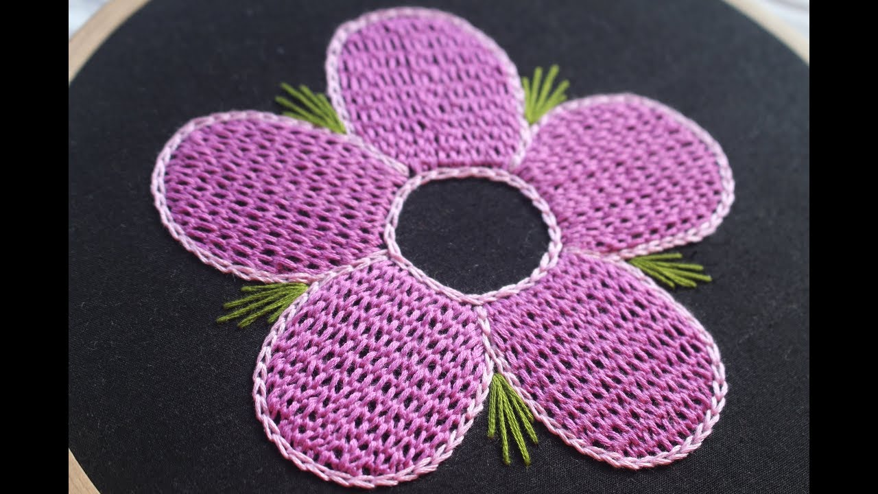 Beautiful hand embroidery Raised chain stitch for dresses - YouTube