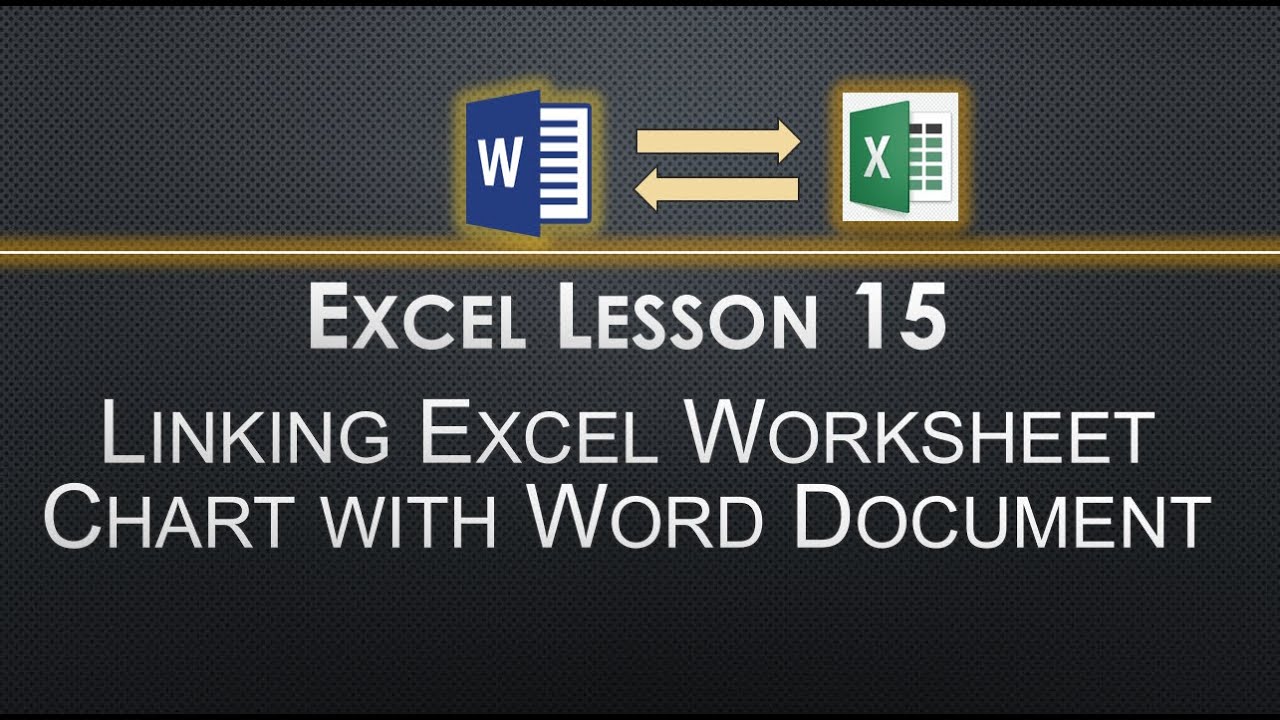 15. Linking XL Worksheet Chart with Word Doc. #excel #exceleducation ...