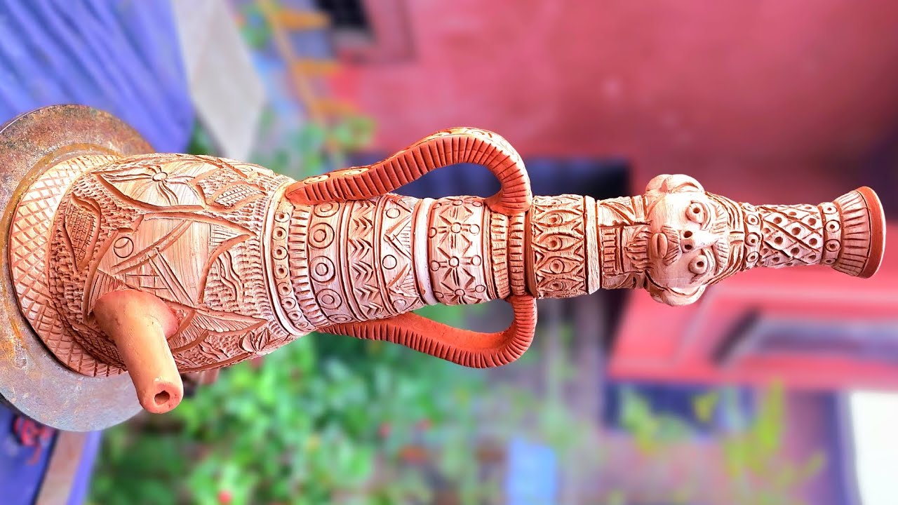 How to make Terracotta Hukka with clay - YouTube