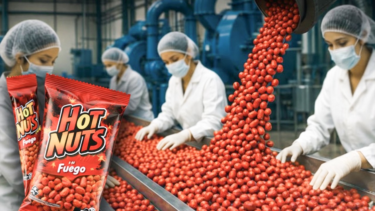 Asi Se PRODUCEN los Cacahuates Enchilados "HOT NUTS" en Mexico! - YouTube