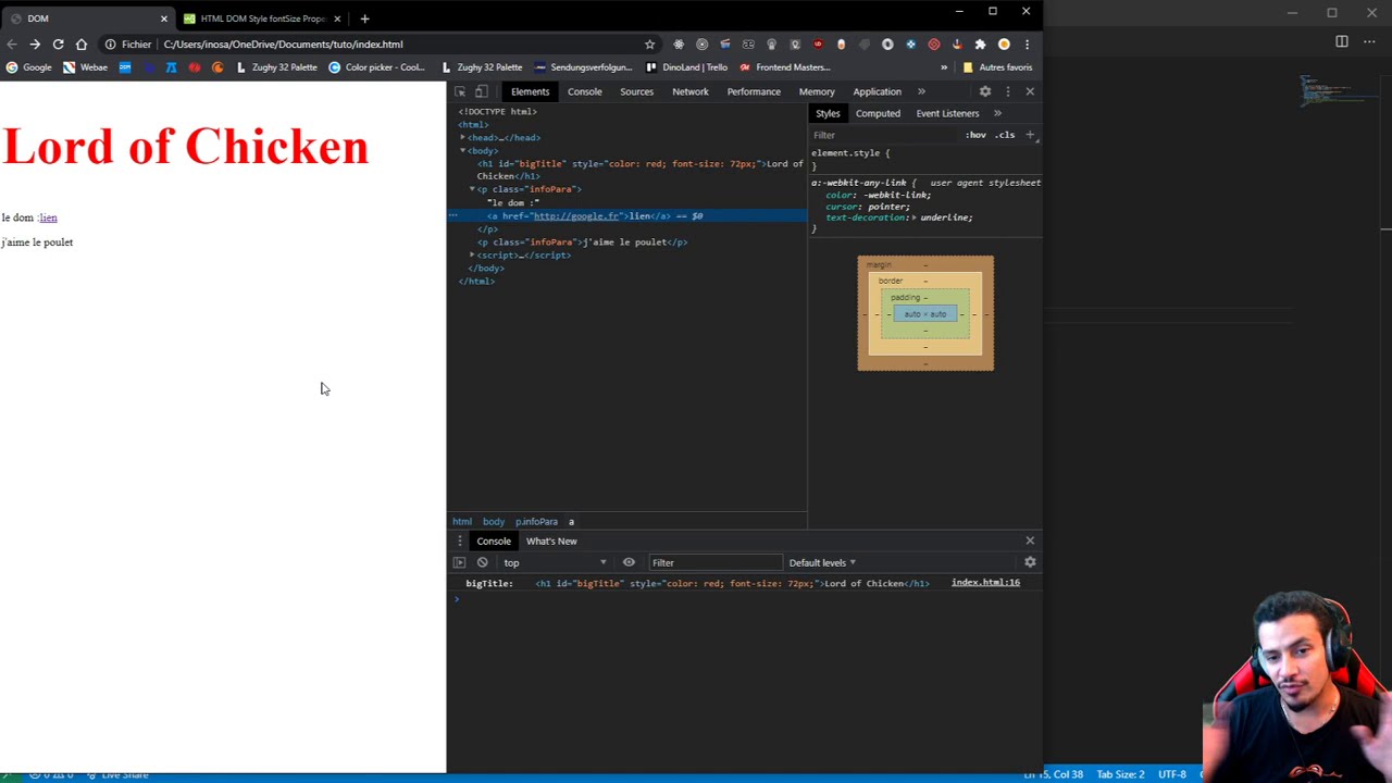 Dom - 09 - Modifier le css via js - YouTube