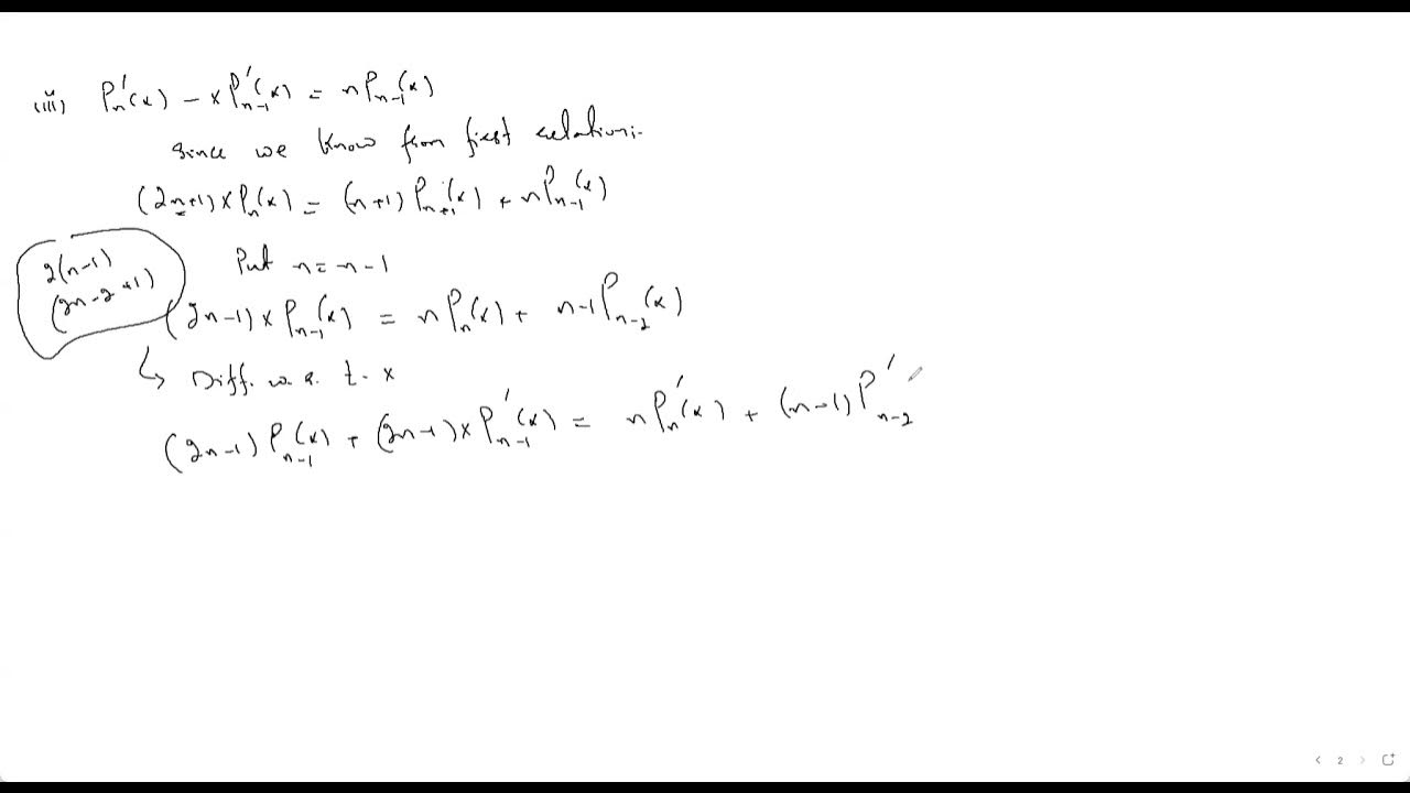 Legendre Polynomial Recurrence Relations - YouTube