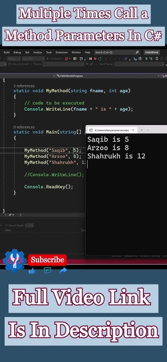 Multiple Times Call a Method Parameters In C# - YouTube