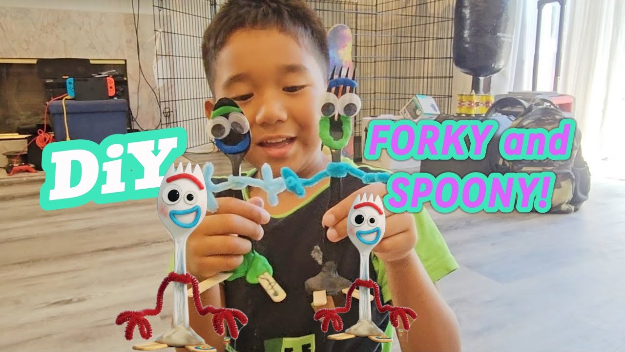 Making a Forky from Toy Story ! Super fun, simple and easy. - YouTube