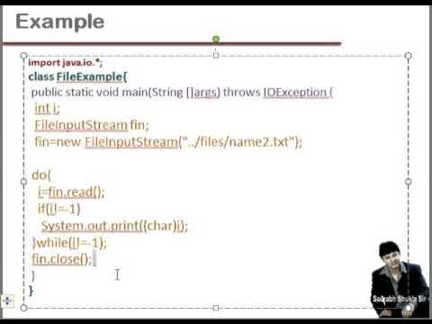 Lecture 45 Reading from file using FileInputStream in Java Hindi - YouTube