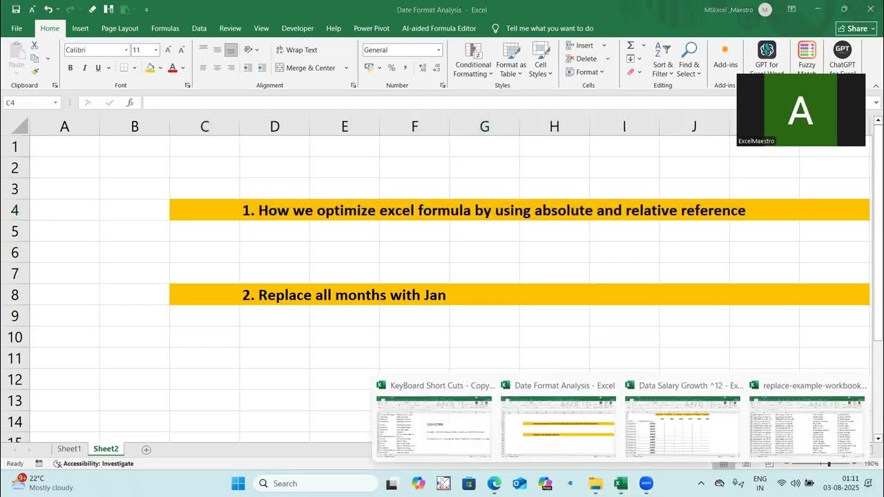 Excel Optimization Formulas and basic day to day excel Challenge - YouTube