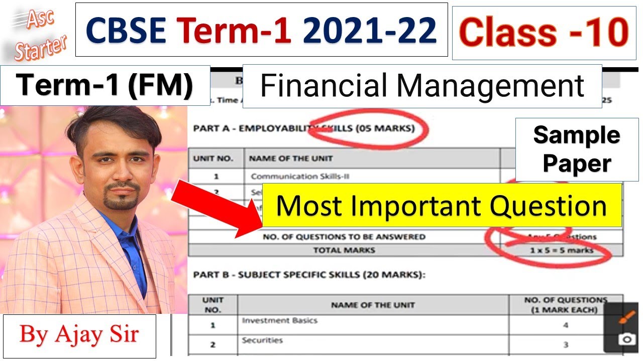 fmm sample paper class 10 2021ll cbse class 10 financial management, fmm important questions # ...