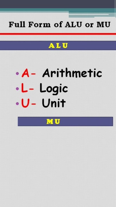Full form of ALU or MU #shortvideo #shorts #computer - YouTube