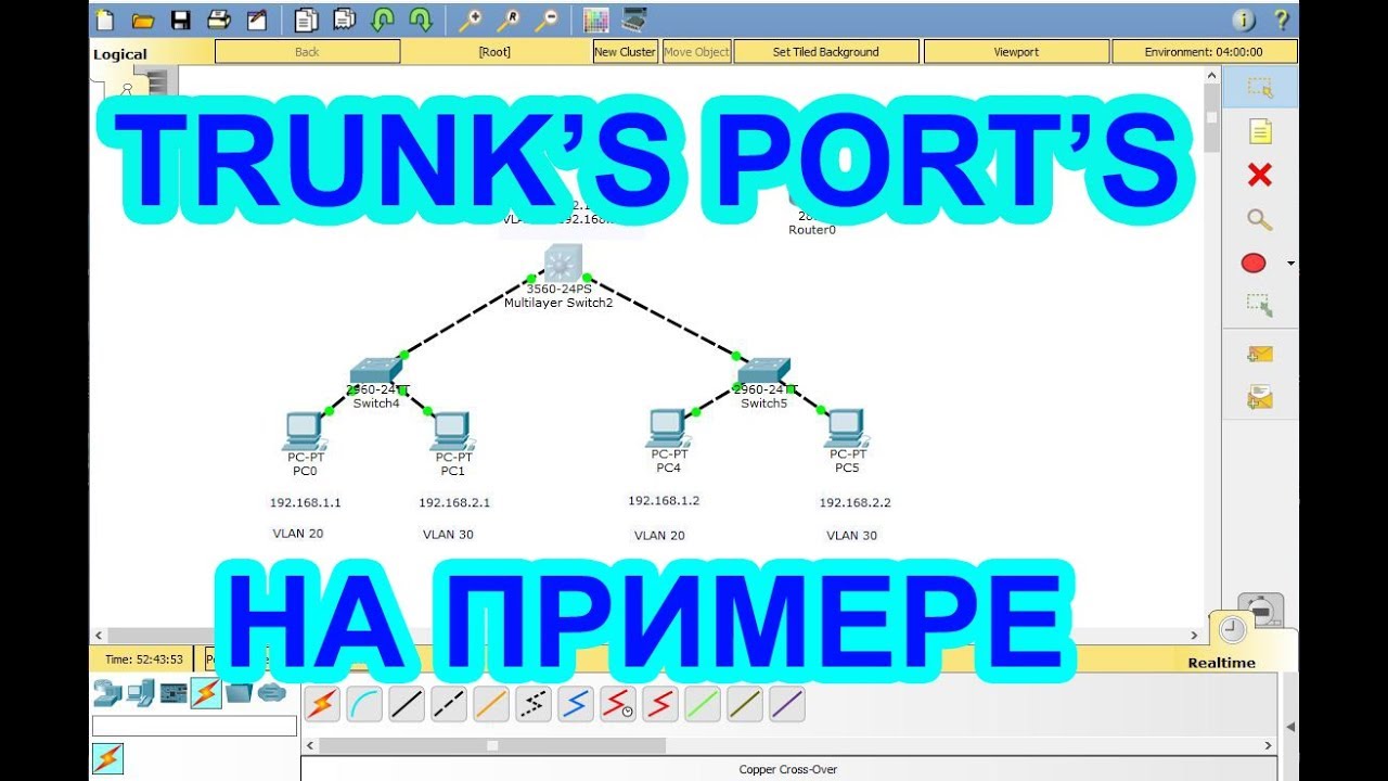 TRUNK порты на примере в Cisco Packet Tracer - YouTube