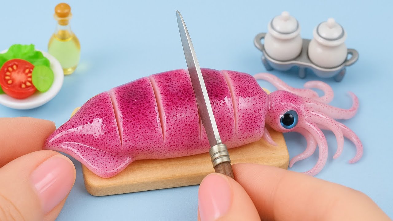 Top Of Seafood | How To Cook Miniature Squid Spaghetti by Tiny Mila ...