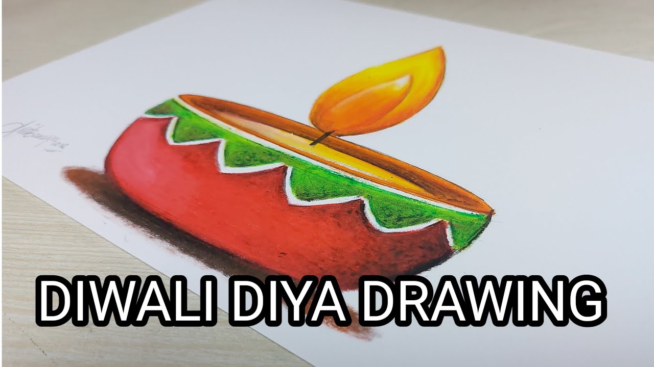 Drawing a colourful Diya .. - YouTube
