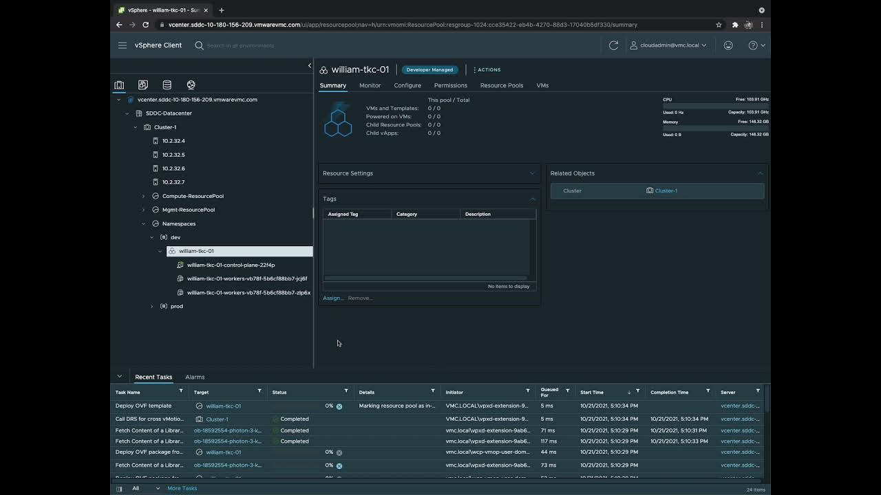 Deploy Tanzu Kubernetes Cluster (TKC) on VMware Cloud on AWS with Tanzu ...