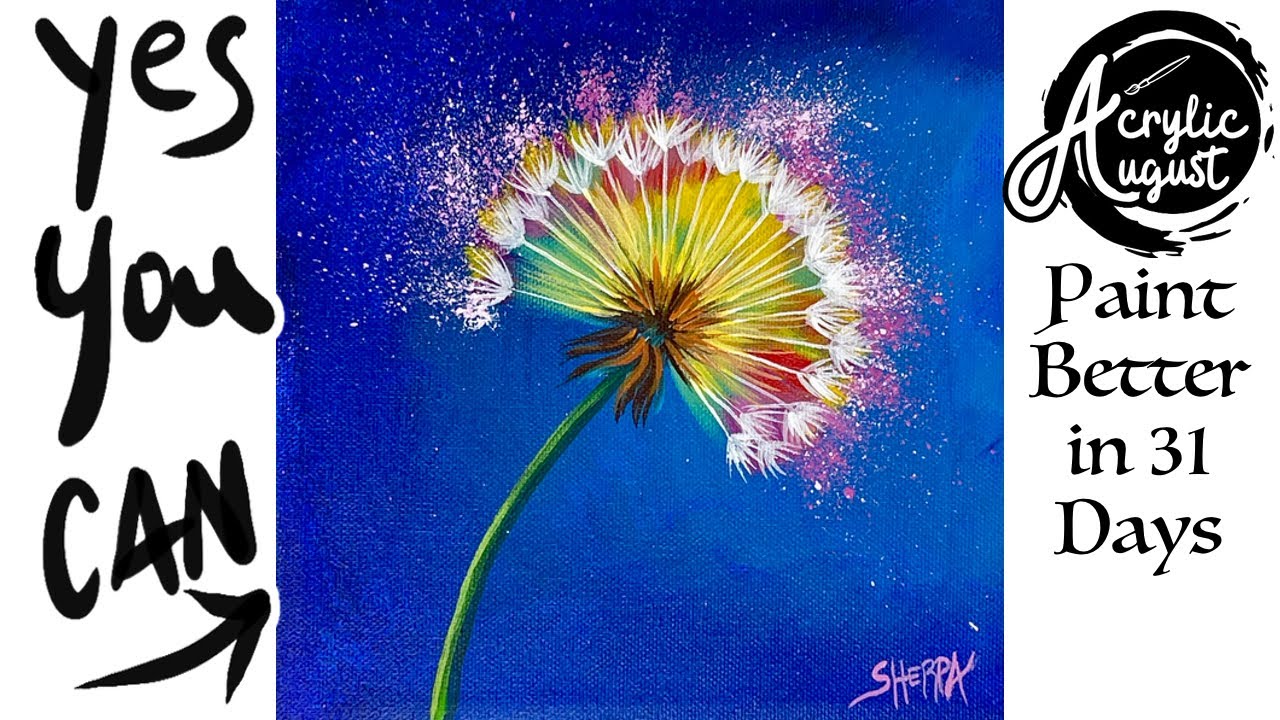 Colorful Dandelion Fluff 🌟🎨 How to Draw and Paint tutorial for ...