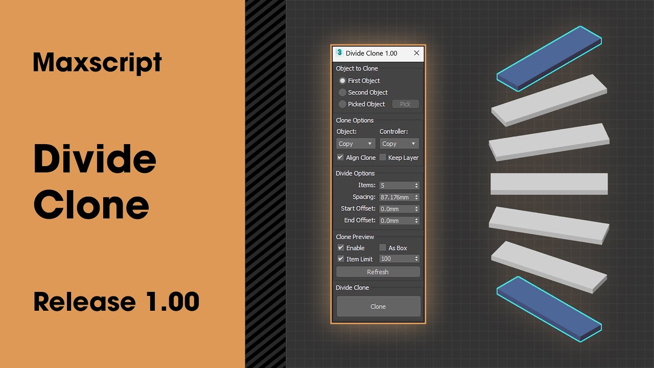 Divide Clone — Quickly Create Clones Between Two Objects Youtube 3345