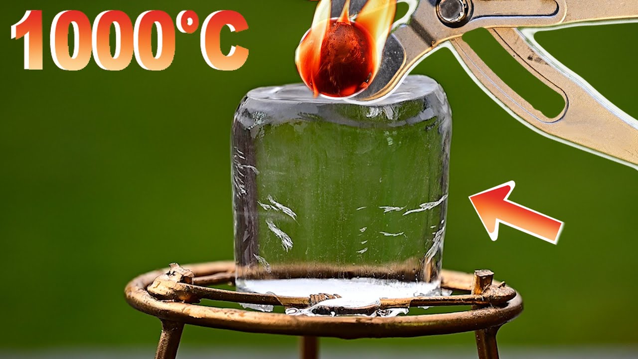 Glowing Red Hot Ball vs Clear Ice #satisfying #experiment #science # ...