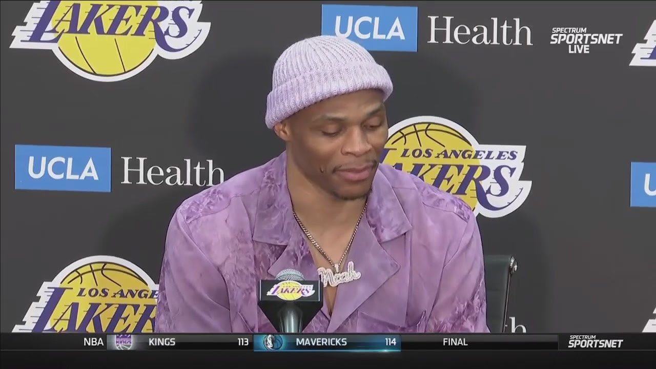 Russell Westbrook Postgame Interview | Los Angeles Lakers beat Golden ...