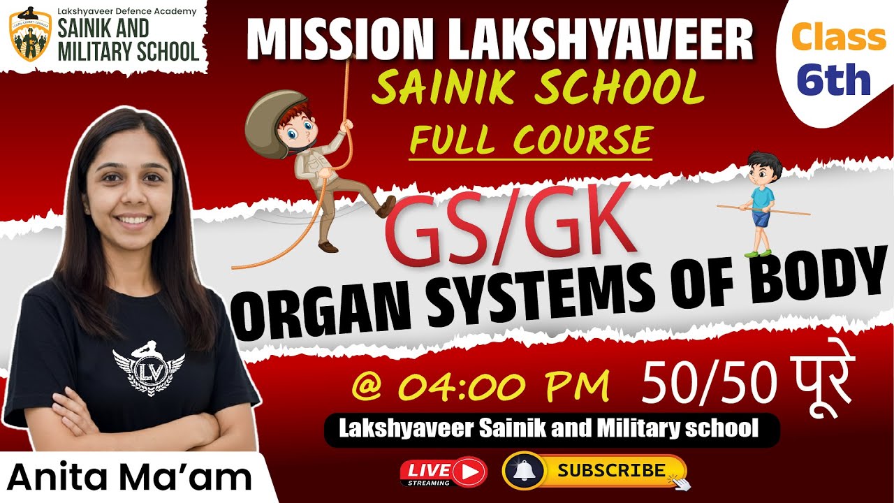 Organ Systems of Body part 2 | Class 6 GK | Sainik School AISSEE 2026 ...