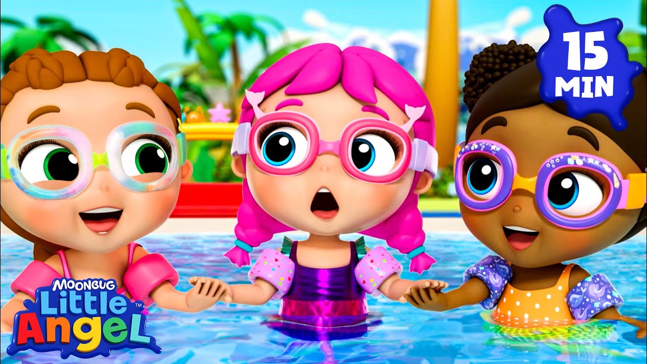 Mermaid In The Pool! | Little Angel - Sports & Games Cartoons for Kids ...