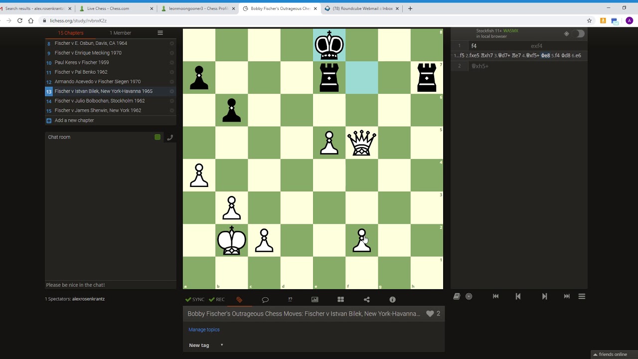Coach Alex of Inland Chess Academy presents another study of Bobby ...