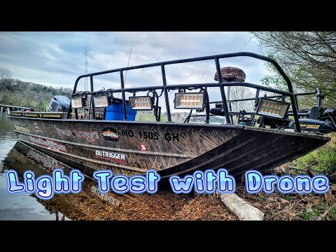 160 Watt Swamp Eye Bowfishing Lights Drone Test - YouTube