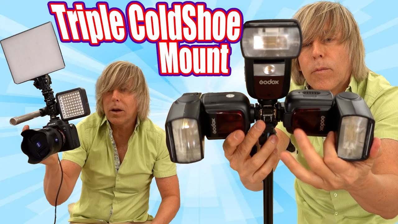 triple cold shoe quarter twenty camera light microphone mounts and ...