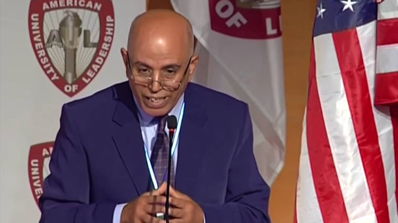 Dr Mohammed Senoussi speaking at the Education for a Better Morocco ...