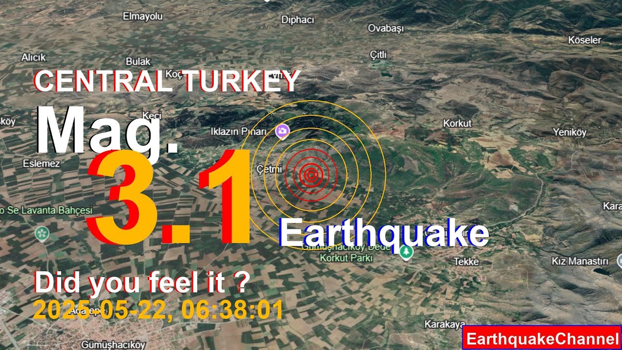 central turkey Earthquake today now 2025-05-22, at 06:38:01 - YouTube