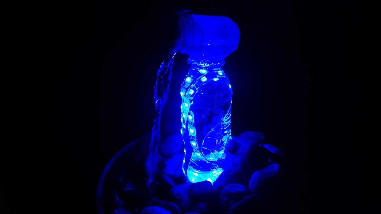 DIY - Nightlamp Water Fountain Making Using Plastic Bottle And LED ...