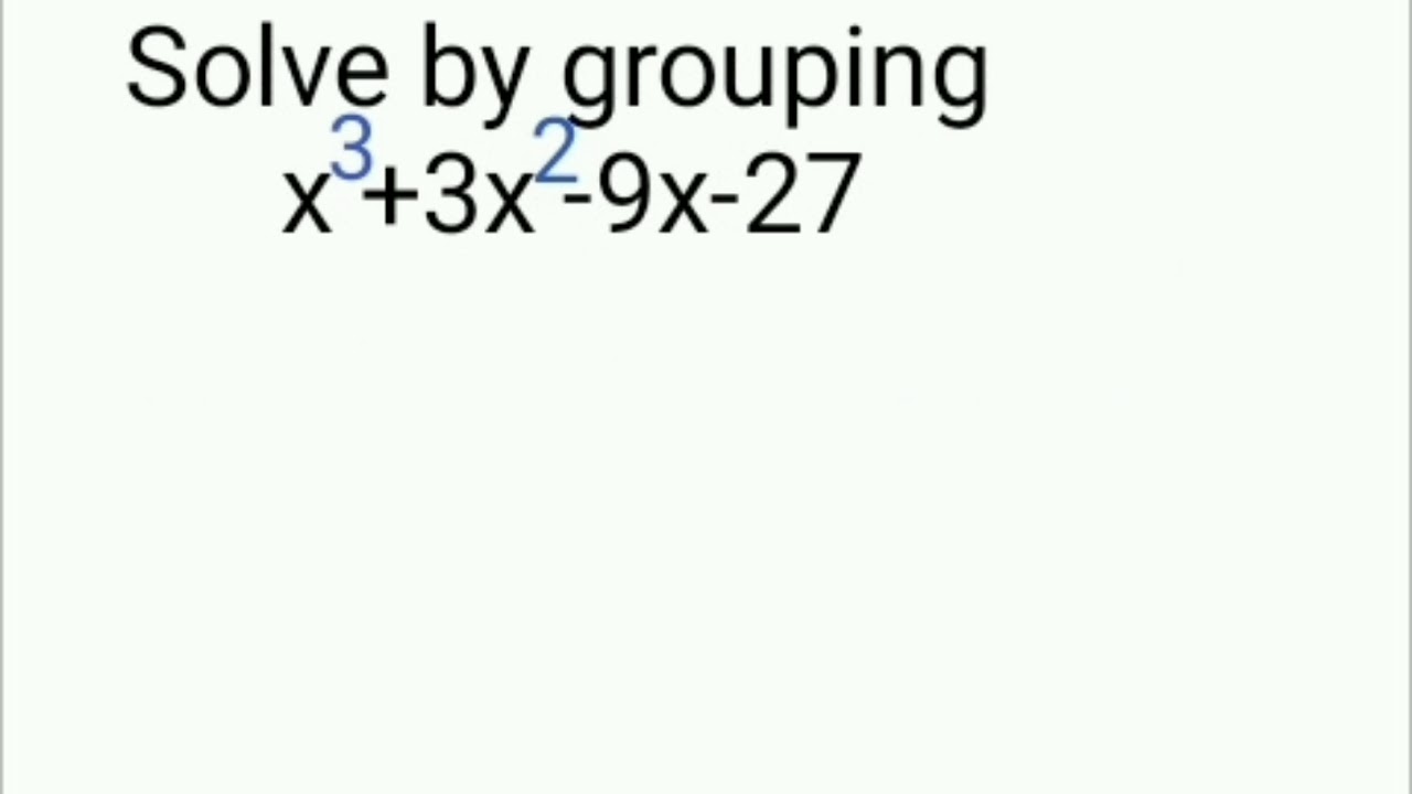 Example of factoring by grouping on Algebraic Expressions - YouTube