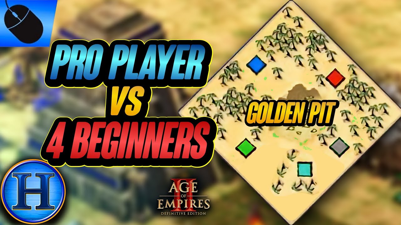Professional Player vs 4 Beginners on GOLDEN PIT | AoE2 - YouTube