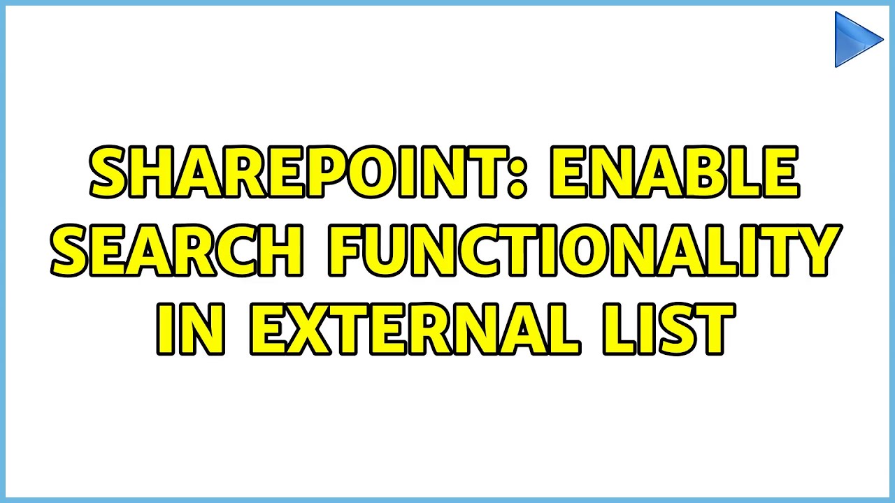 Sharepoint: Enable search functionality in external list - YouTube