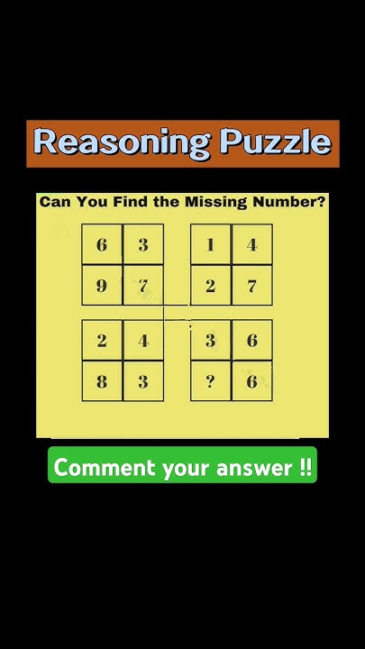 Reasoning Puzzles l Reasoning tricks l Math puzzle l math trick l #youtubeshorts #shorts #puzzle ...