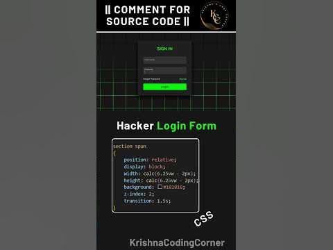 Hacker Login Form || HTML CSS || 👨‍💻 #shorts #htmlcss #hacker - YouTube
