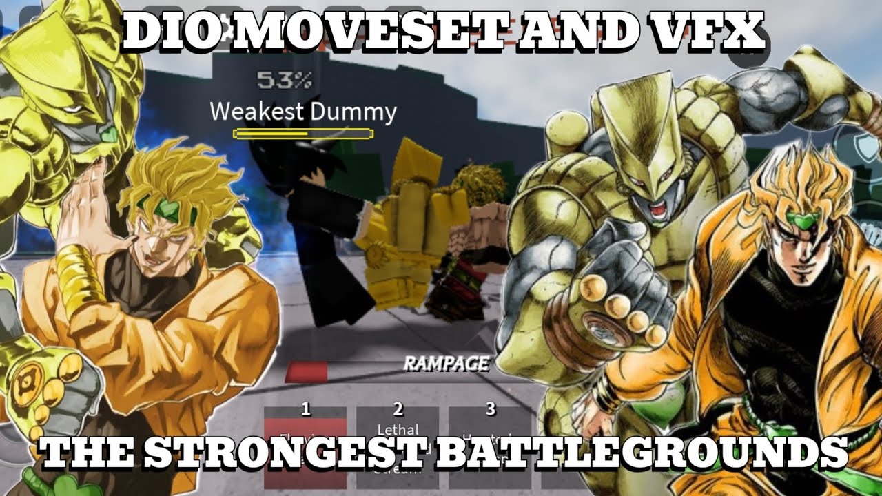 💪*NEW* DIO MOVESET AND VFX Script| The Strongest Battlegrounds - YouTube