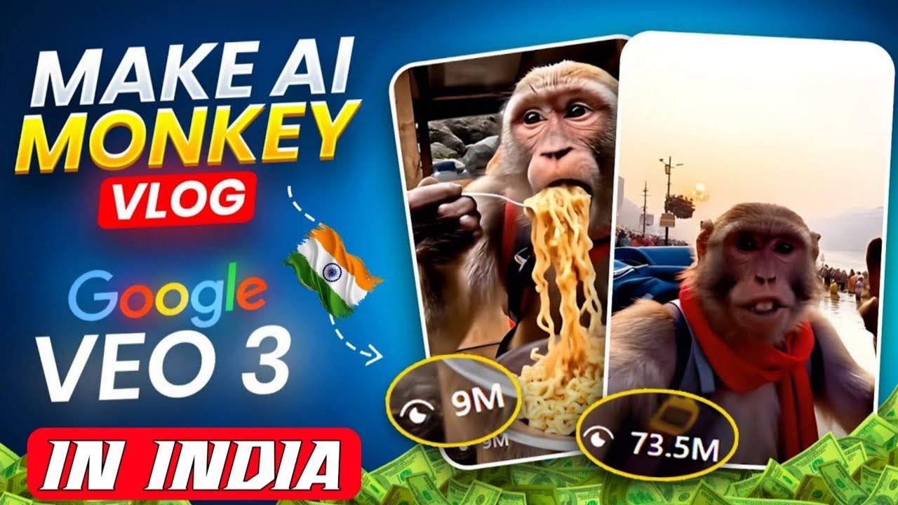 Monkey vlog video kaise bnaye / how to make monkey vlog video ai # ...
