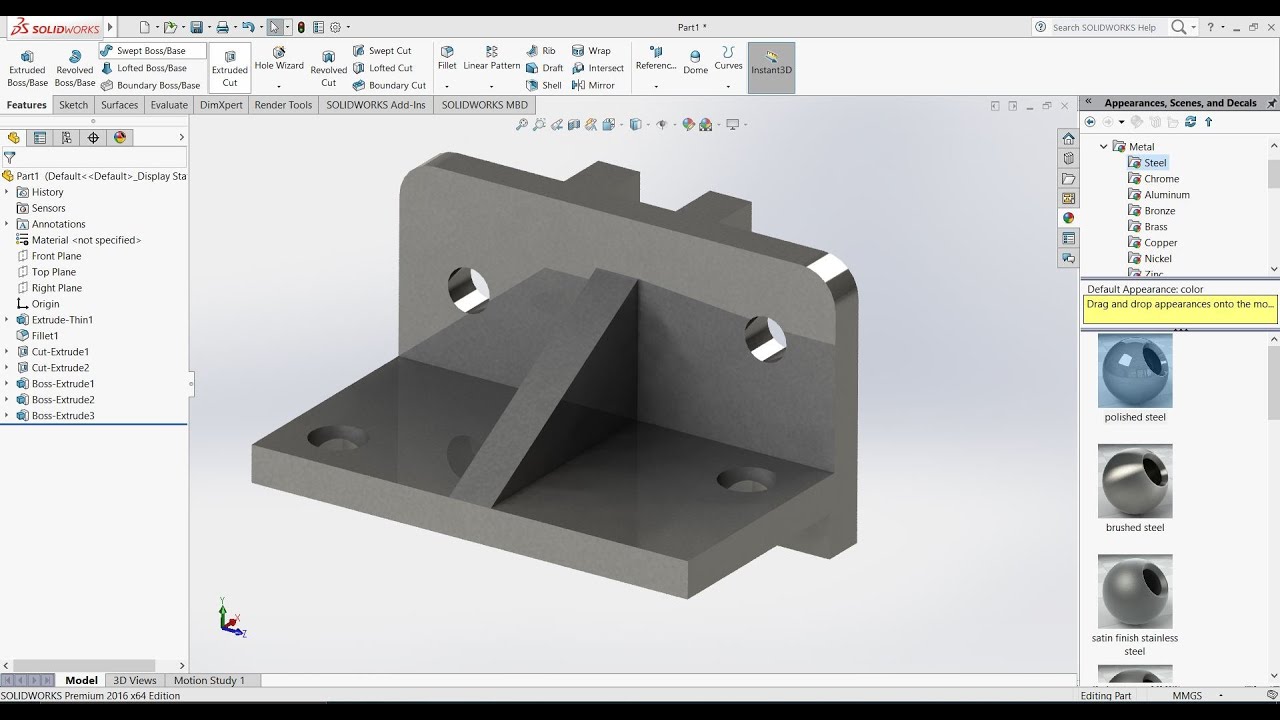 SOLIDWORKS | PART EXERCISE FOR BEGINNERS - YouTube