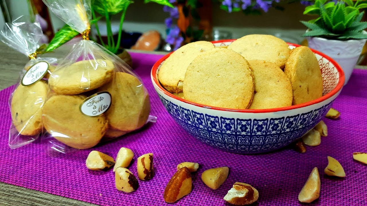 BISCOITO AMANTEIGADO COM CASTANHAS | Super fácil e rápido de fazer ...