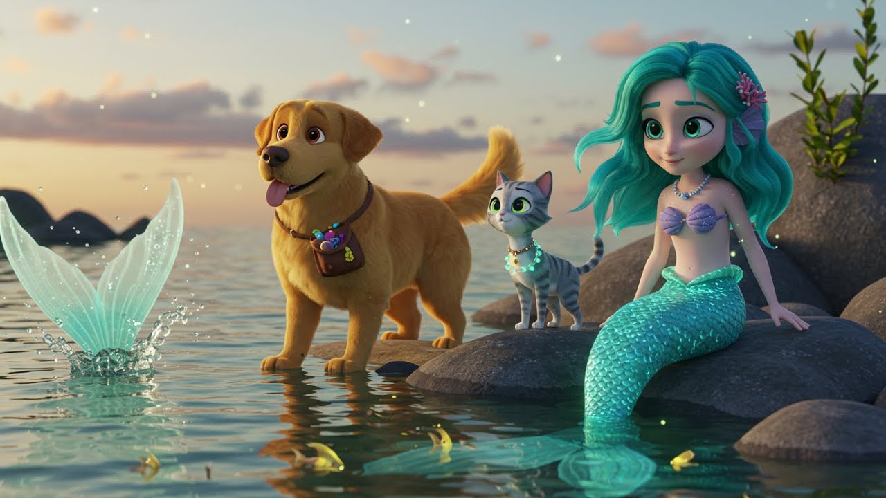 Mermaid Saved by a Dog & Cat | Most Beautiful AI Animation | Emotional ...