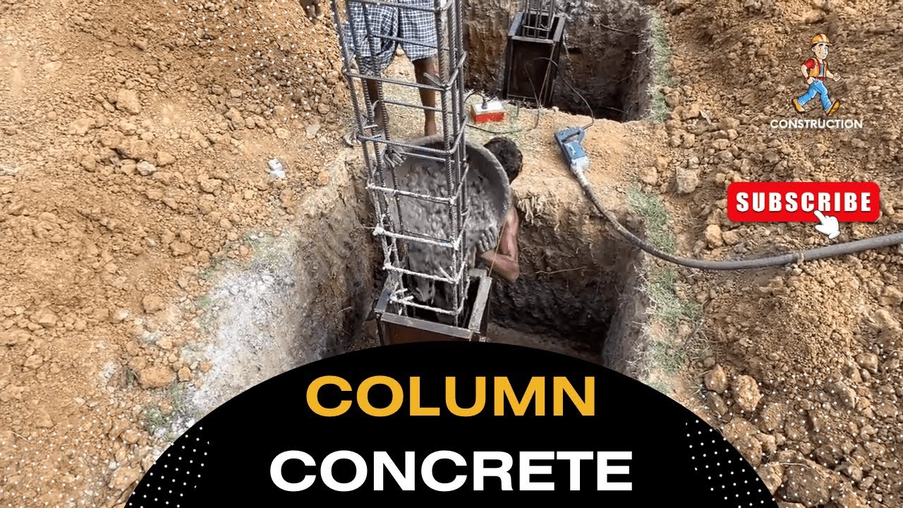 Time-lapse of Footing Column Concrete Placing | 3BHK | #home - YouTube