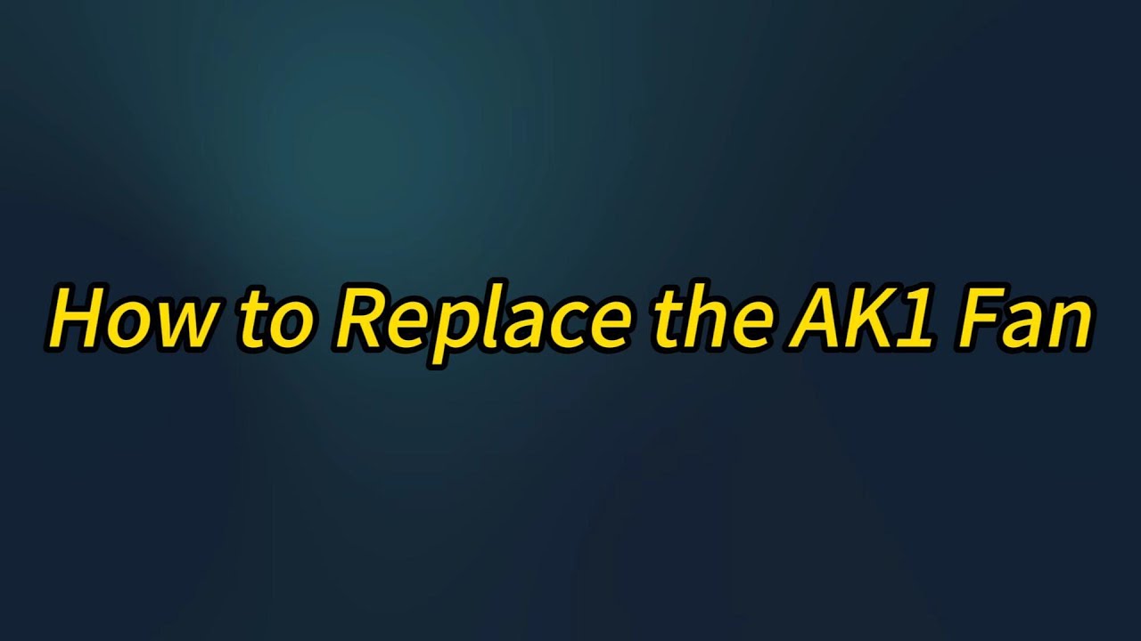 How to Replace the AK1 Fan - YouTube
