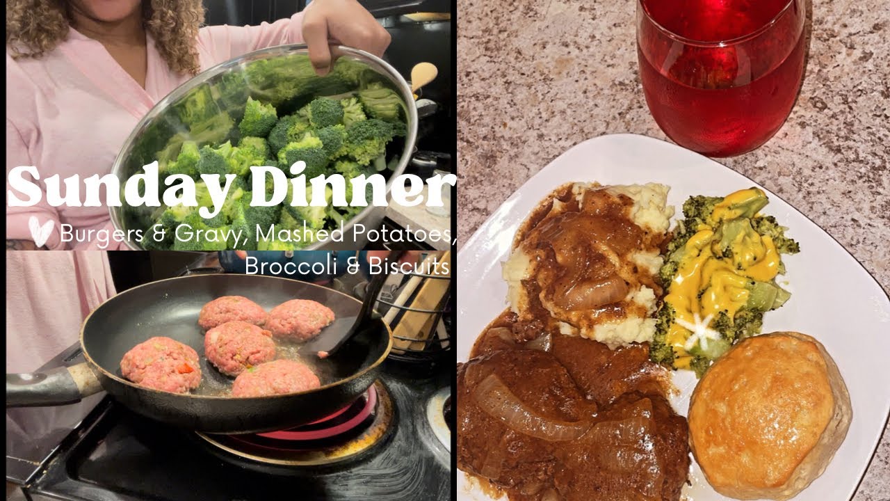 Making Sunday Dinner (Burgers & Gravy) For Big Family 🍽 - YouTube