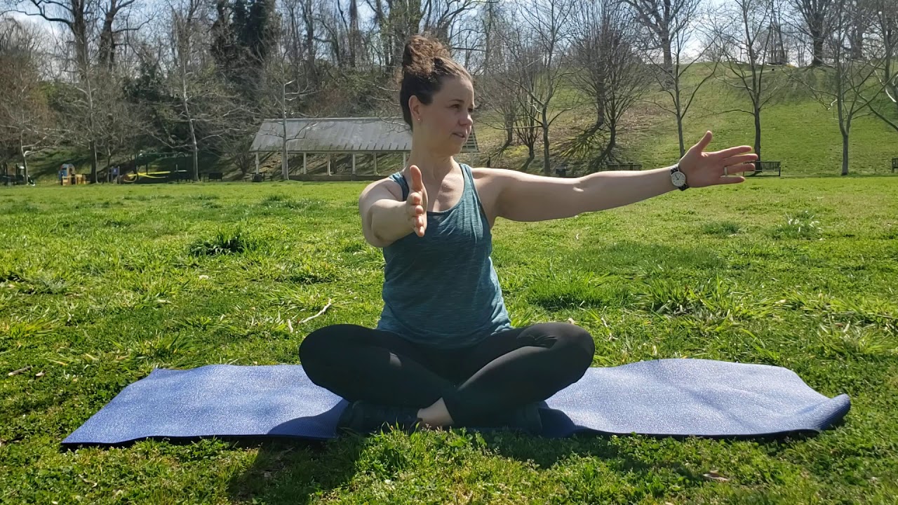 Seated thoracic rotations - YouTube