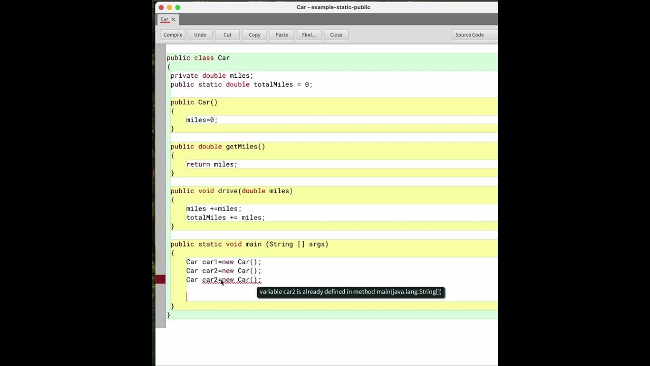 Java Static vs Instance Variables Explained with a Car Miles Example - YouTube