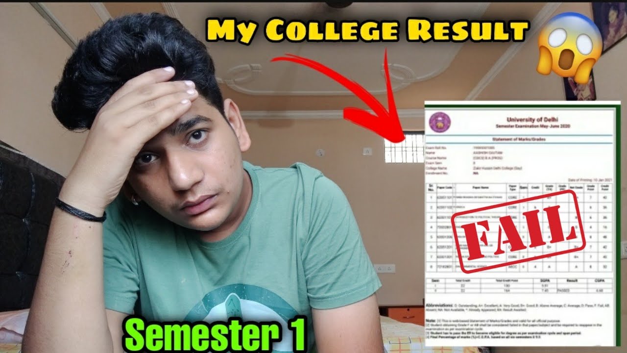 MY COLLEGE SEMESTER 1 RESULT 😰 || Pass Or Fail 😭🙏 - YouTube