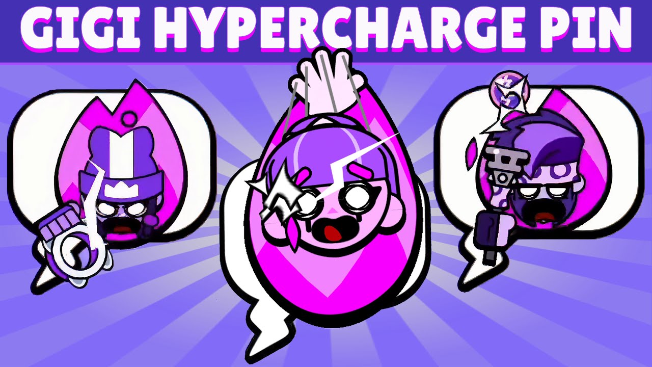 All 97 Brawlers Hypercharge Animated Pins | GIGI, Ziggy & More - YouTube