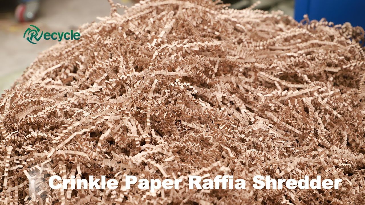 Crinkle Paper Shredding Machine | Crinkle Filler Raffia Paper - YouTube