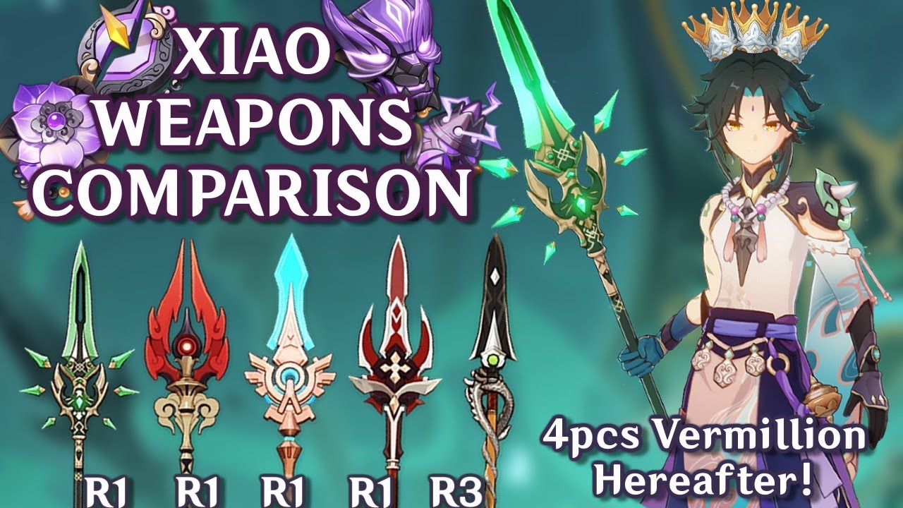 XIAO 2.7 WEAPONS COMPARISONS NEW 4PCS VERMILLION HEREAFTER SET SHOWCASE ...